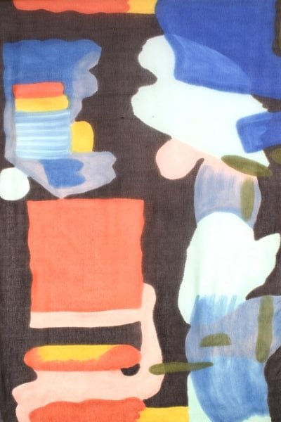 Coral Azure Abstract Hand-Painted Scarf – Haystacks